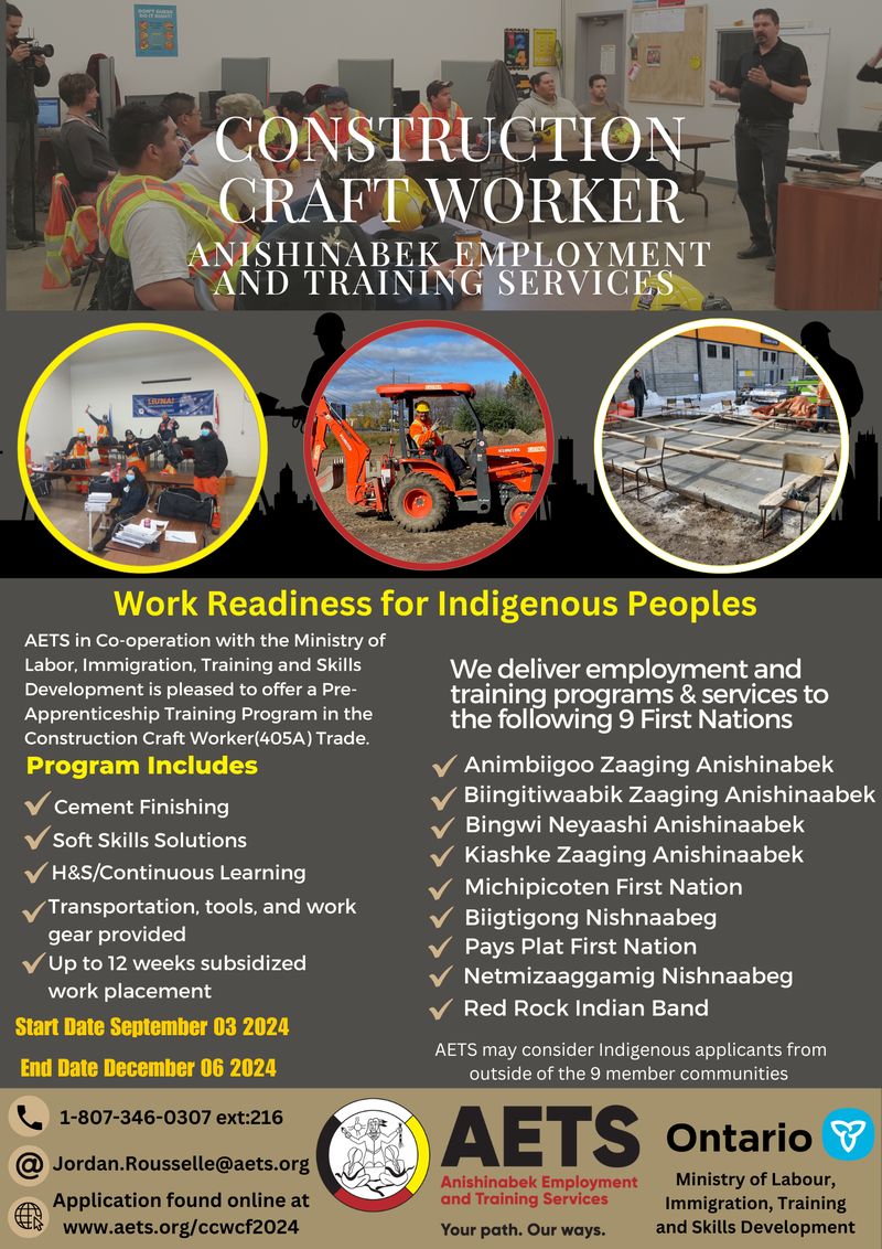 Anishinabek Employment Training Services Construction Craft Worker Anishinabek Employment Training Services Construction Craft Worker